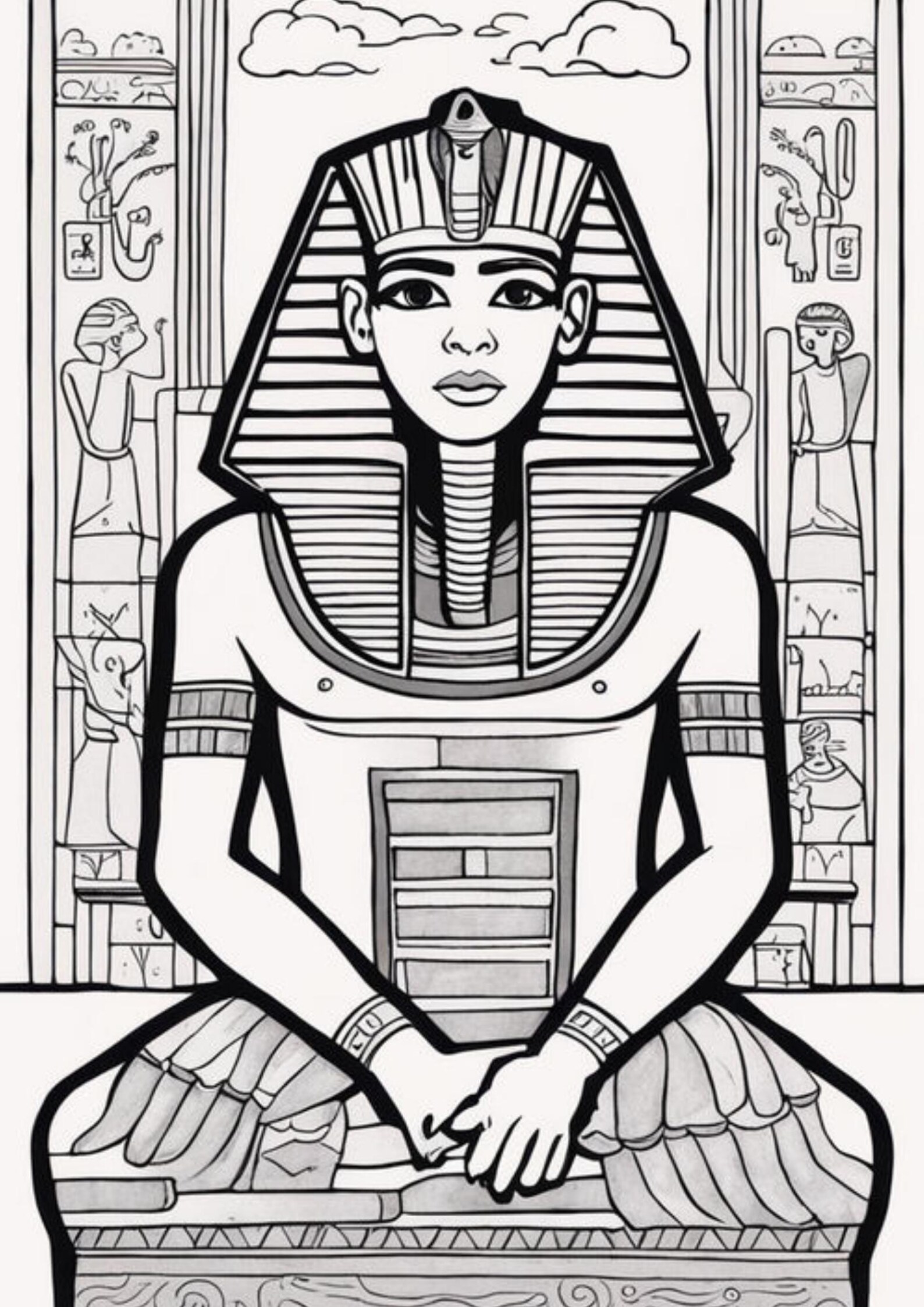 Ancient Egypt Coloring Book, Egyptian Art Coloring, Digital Egyptian ...