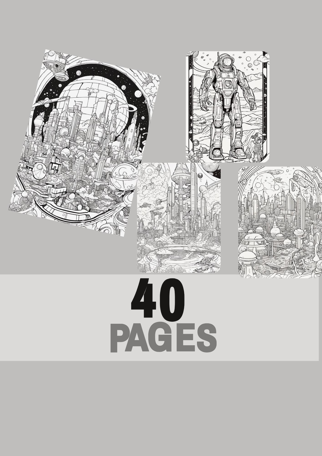 Sci-fi Coloring Book, Science Fiction Art, Futuristic Coloring Pages ...