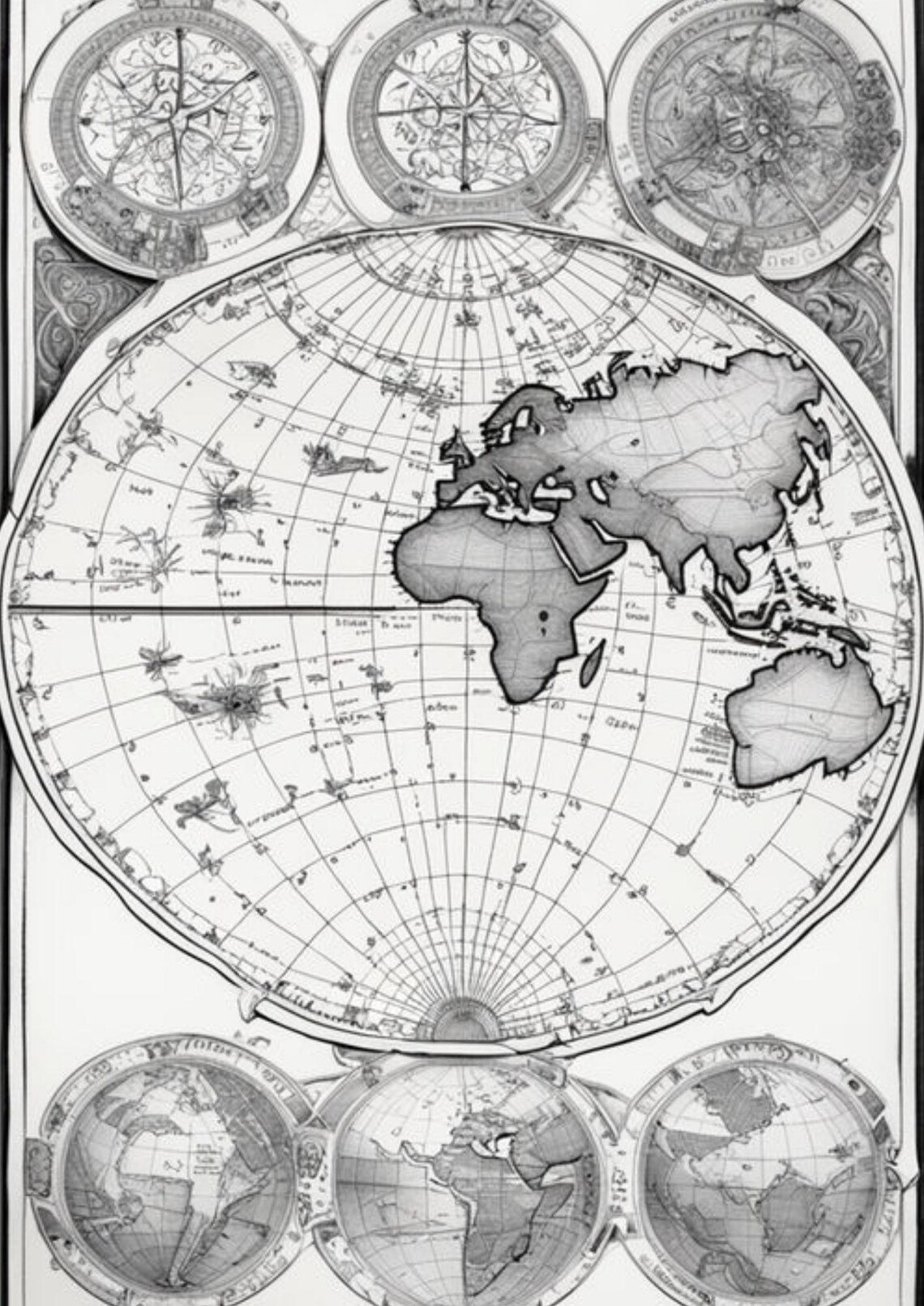 World Maps Coloring Book, Digital Coloring Book, Printable World Maps ...