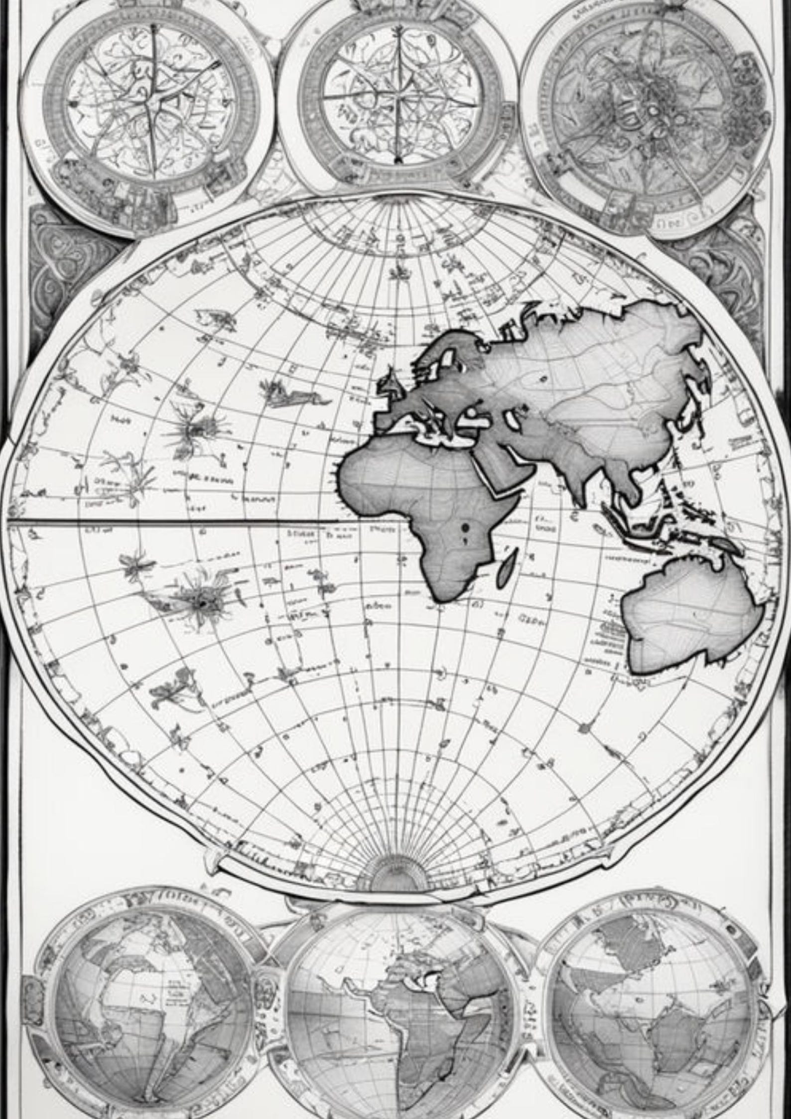 World Maps Coloring Book, Digital Coloring Book, Printable World Maps ...