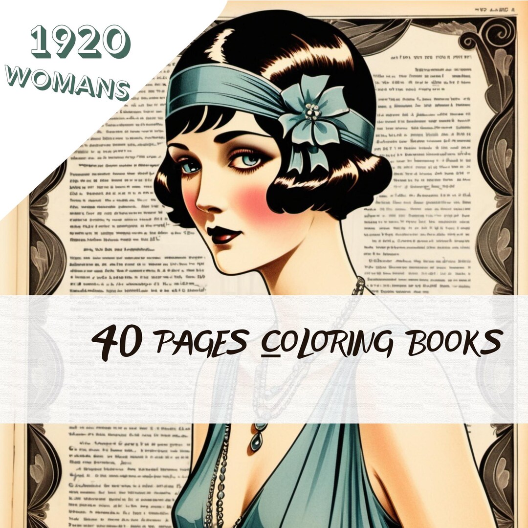 1920s Women's Coloring Book, Roaring Twenties Coloring Pages, Vintage ...