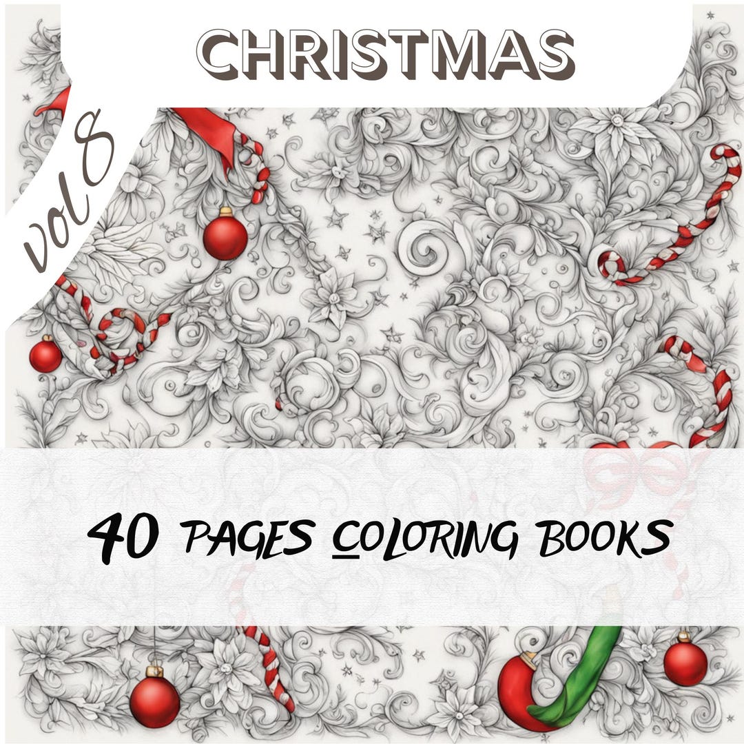 Christmas Day Coloring Book, Digital Holiday Coloring, Christmas ...