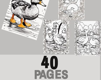 Duck Coloring Page Printable - Etsy Canada