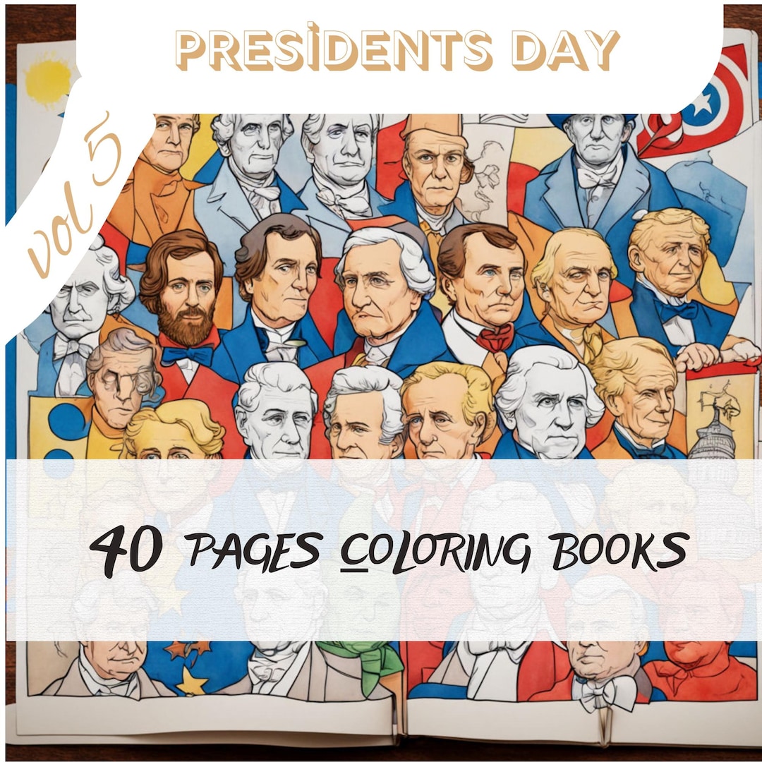 Presidents Day Coloring Book, U.S. Presidents Art, Educational History ...