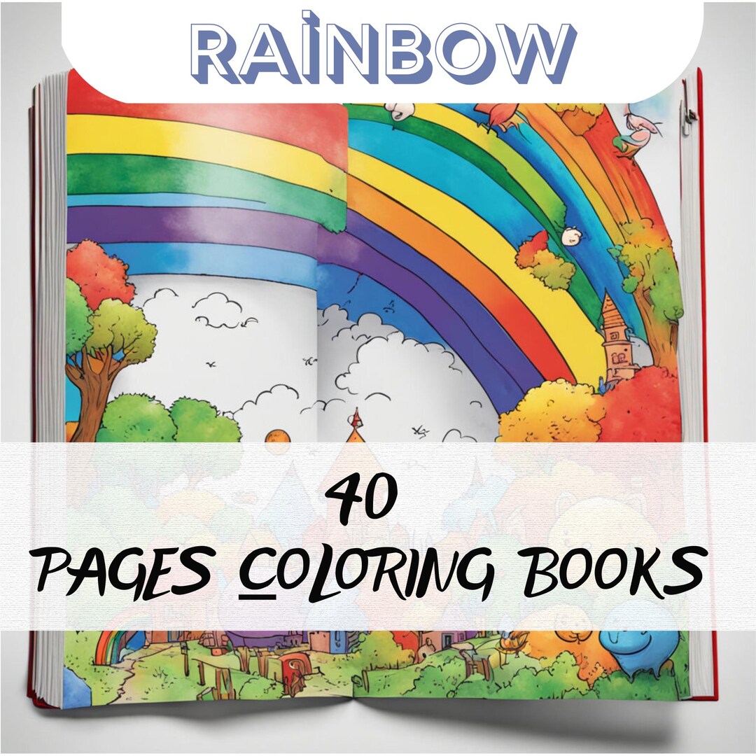 Rainbow Coloring Book, Colorful Designs, Rainbow Art Pages, Printable ...