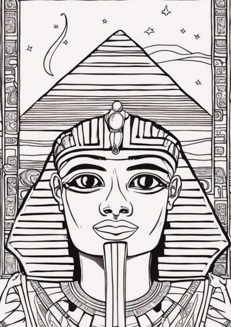 Ancient Egypt Coloring Book, Egyptian Art Coloring, Digital Egyptian ...