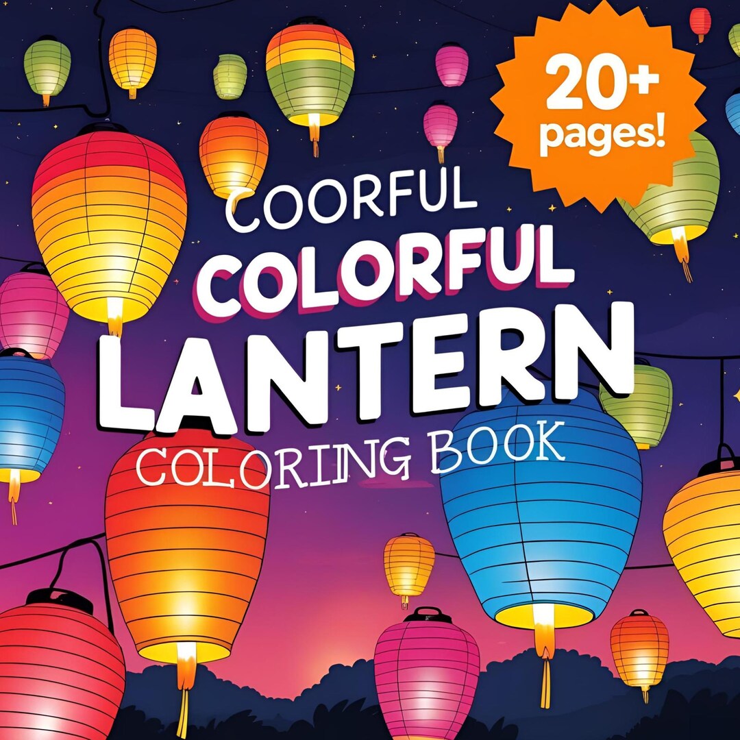 Colorful Lanterns, Lantern Coloring Book, Digital Coloring Pages ...