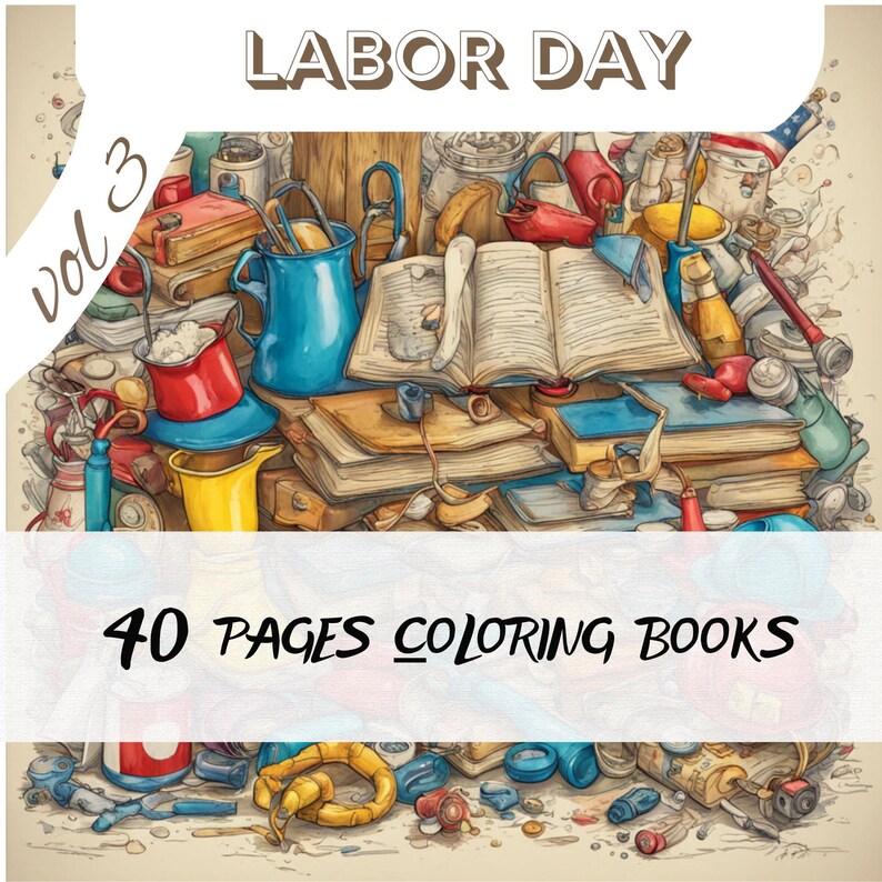 Labor Day Digital Coloring Pages, American Pride Coloring Book ...
