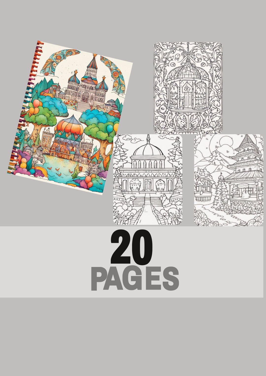Holiday Coloring Book, Festival Coloring Pages, Digital Holiday Art ...