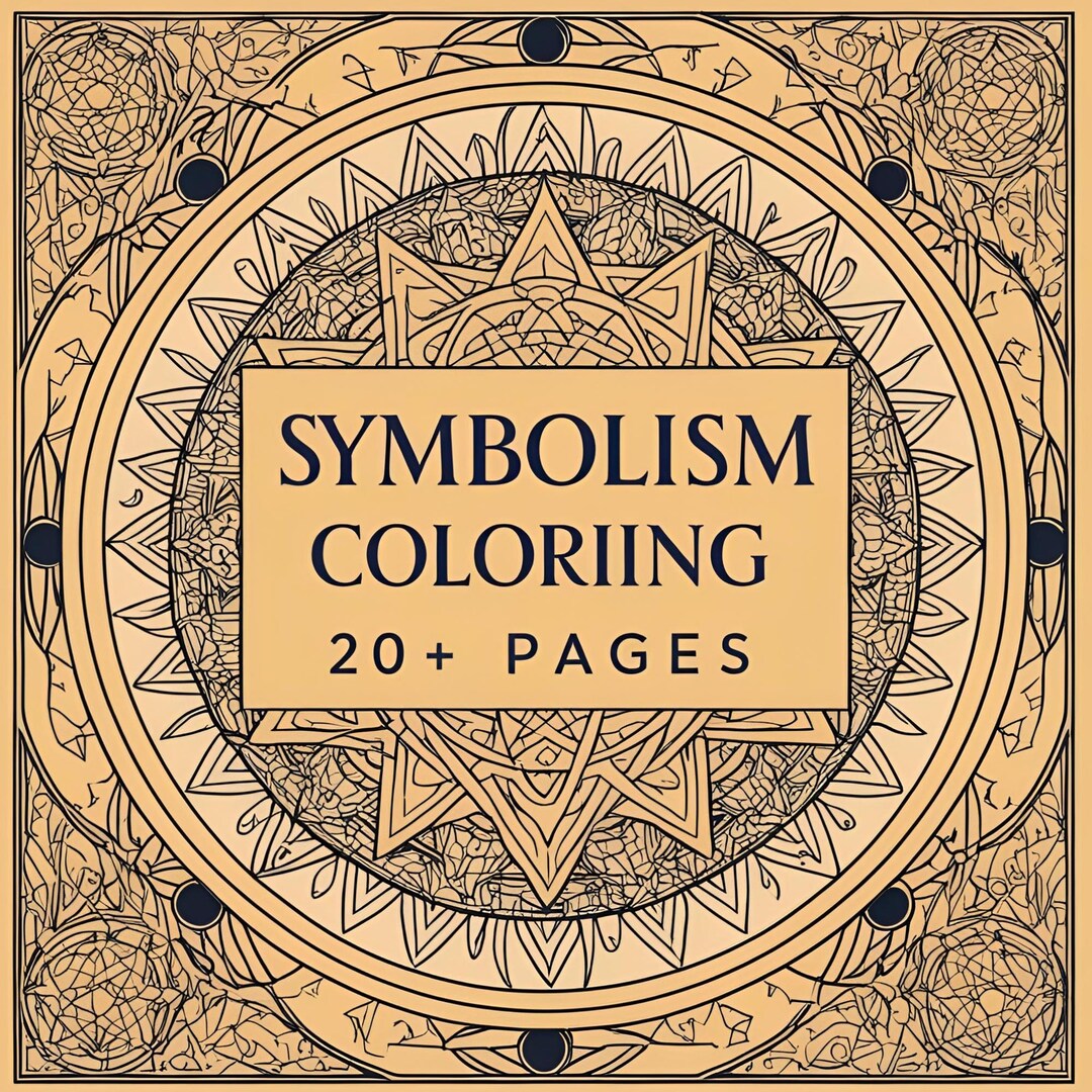 Symbolism Coloring Book, Digital Symbolic Art, Symbolic Coloring Pages ...