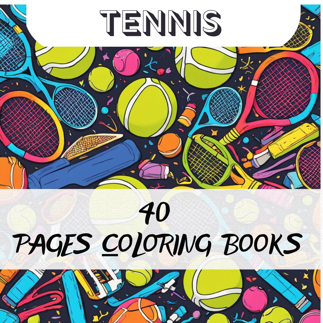 Tennis Coloring Pages, Sports Coloring Book,tennis Art for Kids ...