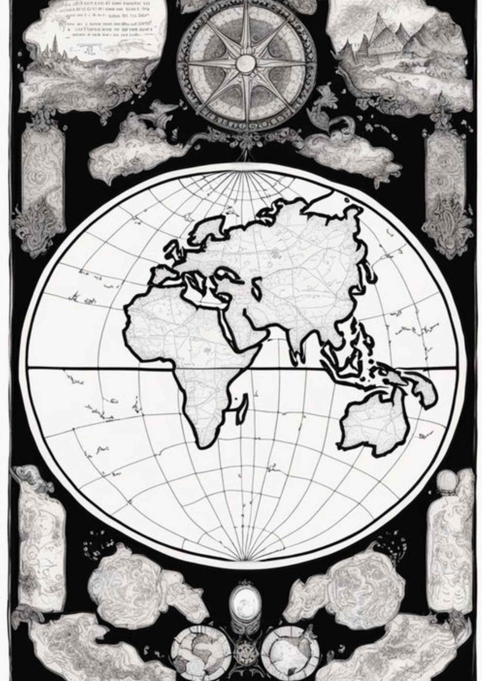World Maps Coloring Book, Digital Coloring Book, Printable World Maps ...