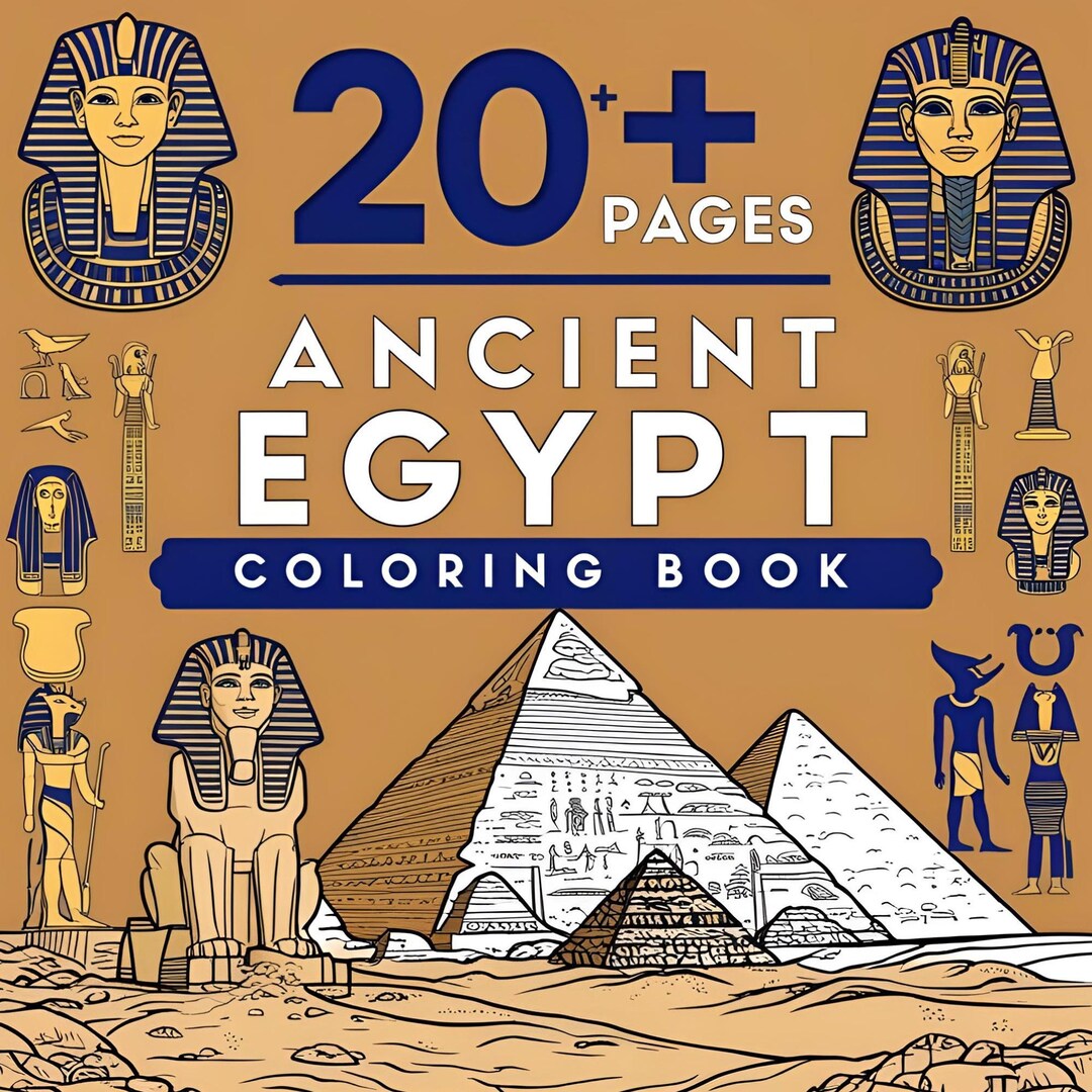 Ancient Egypt Coloring Book, Egyptian Art Coloring, Digital Egyptian ...
