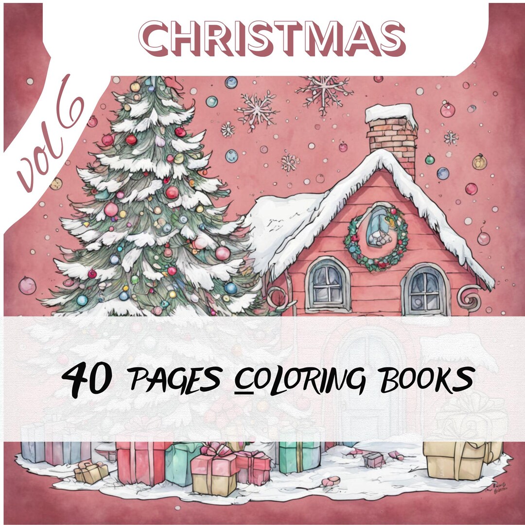 Christmas Day Coloring Book, Holiday Art Printables, Festive Coloring ...