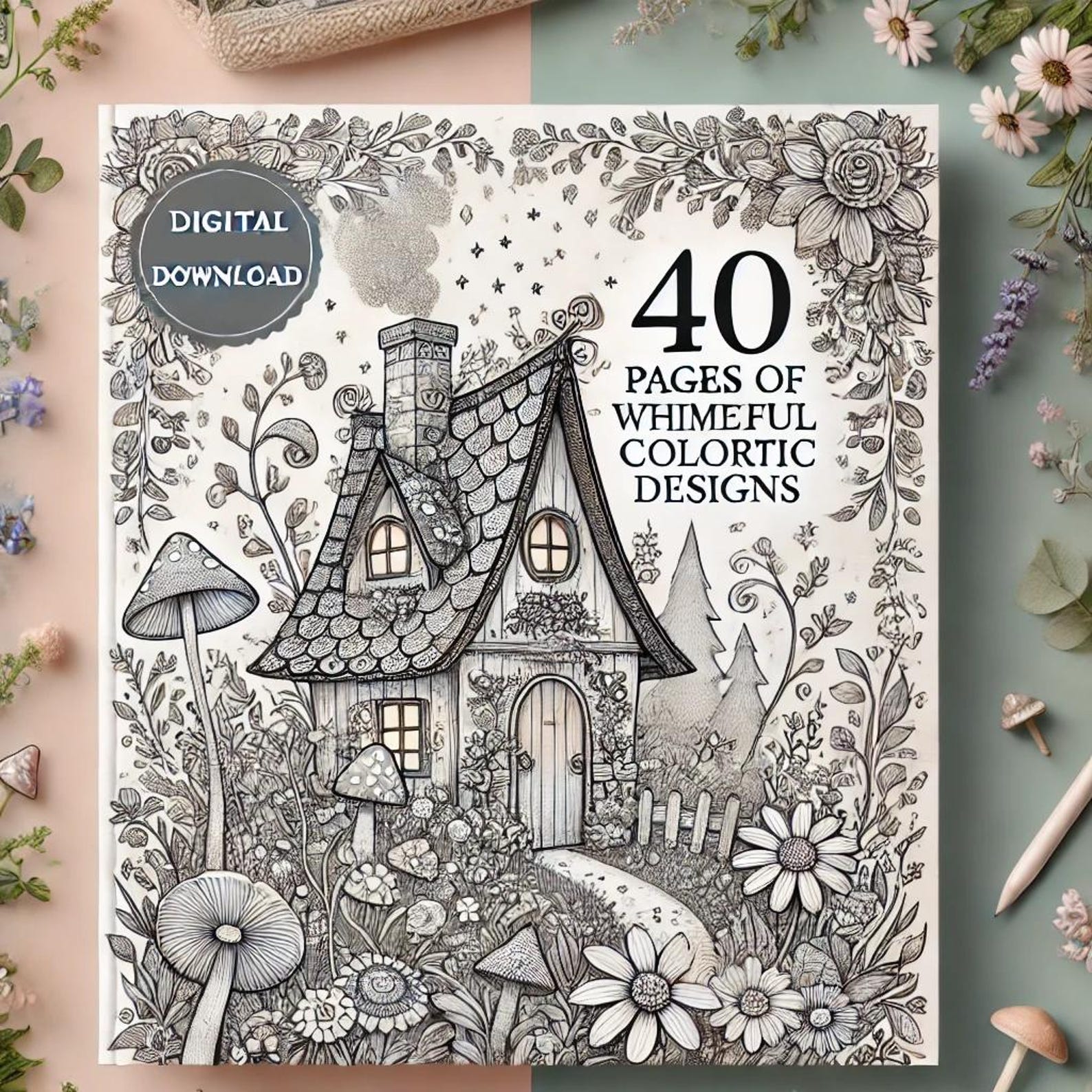 Cottagecore Coloring Book, Printable Coloring,coloring Sheets Printable ...