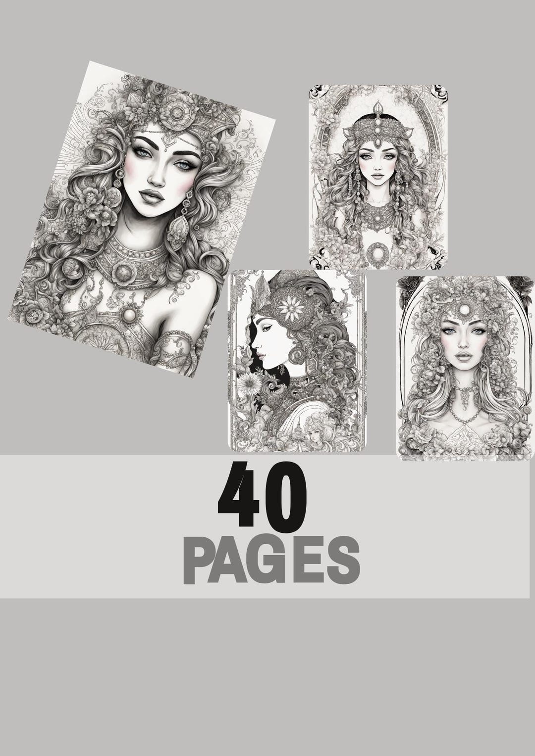 Goddess Coloring Book, Digital Goddess Designs, Mythology Coloring Book ...