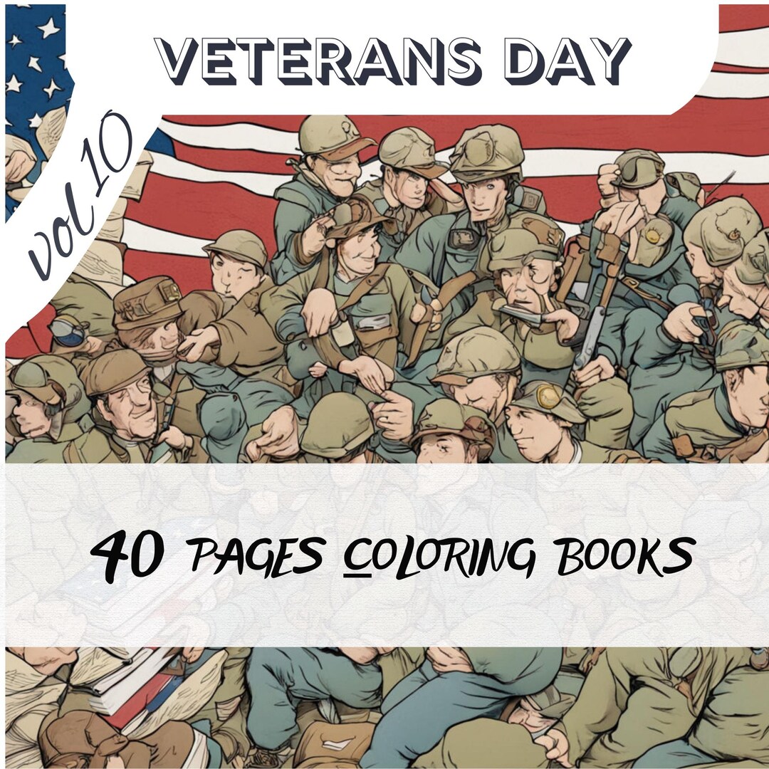 Veterans Day Digital Coloring Book, Printable Veteran Art, Military ...