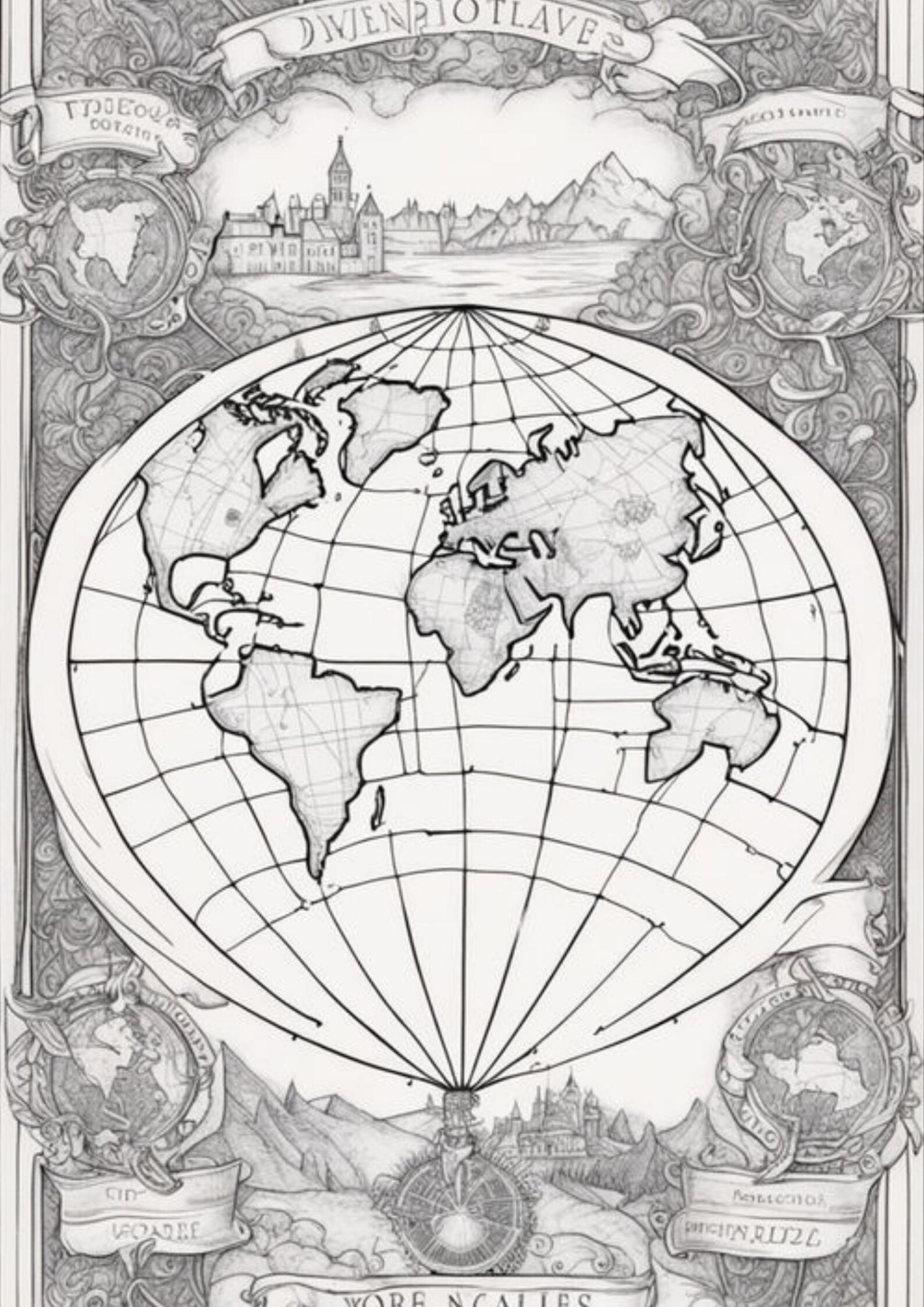 World Maps Coloring Book, Digital Coloring Book, Printable World Maps ...