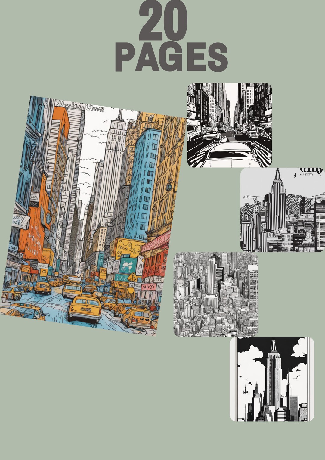 20 New York City Coloring Book, Printable Coloring Book, Coloring Book ...