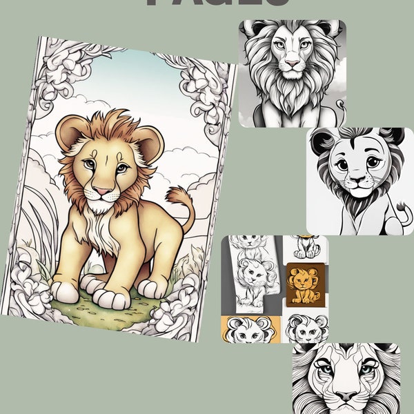 Lion Alphabet Coloring Pages - Etsy