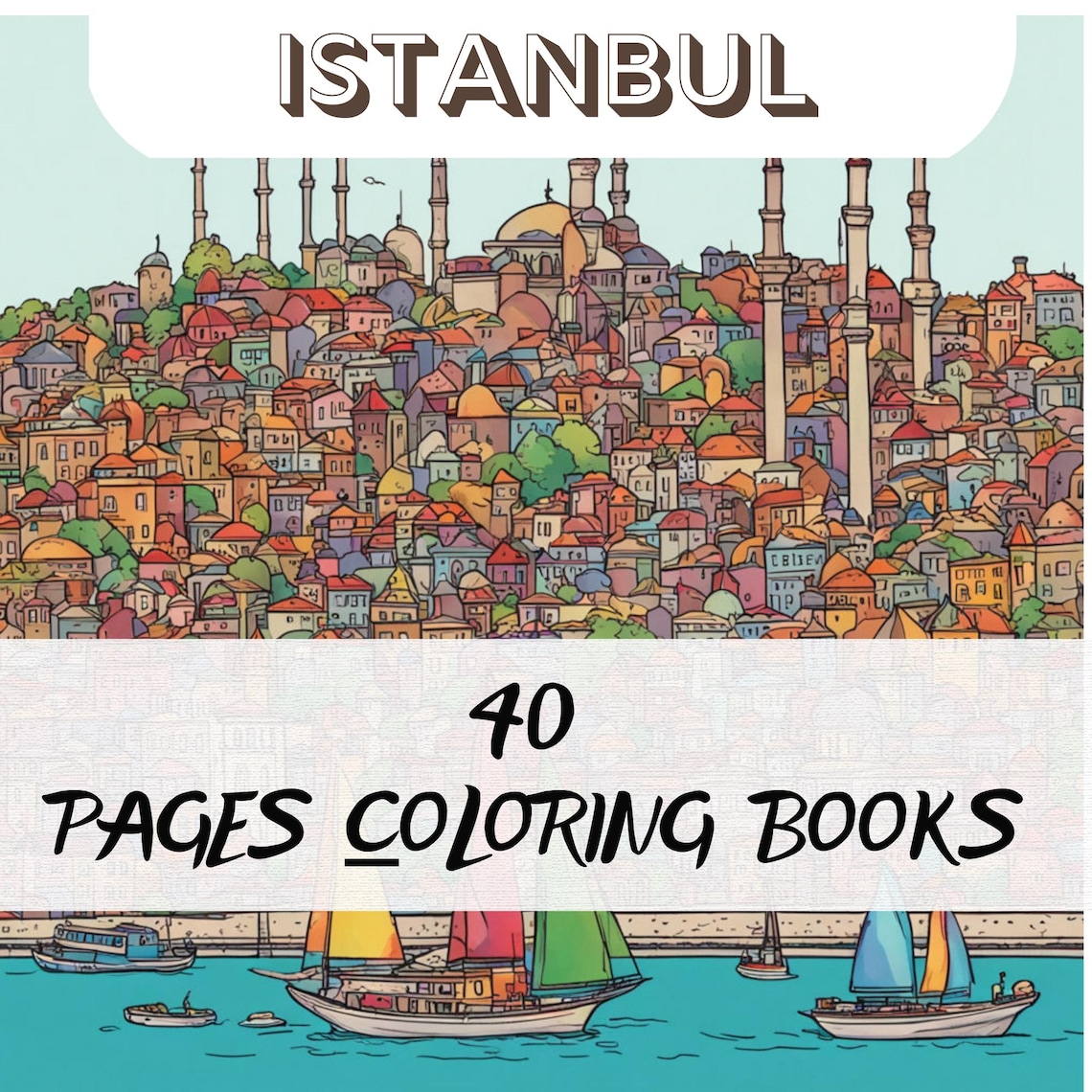 Istanbul Coloring Pages, Turkish Art Designs, Istanbul Landmarks Art ...