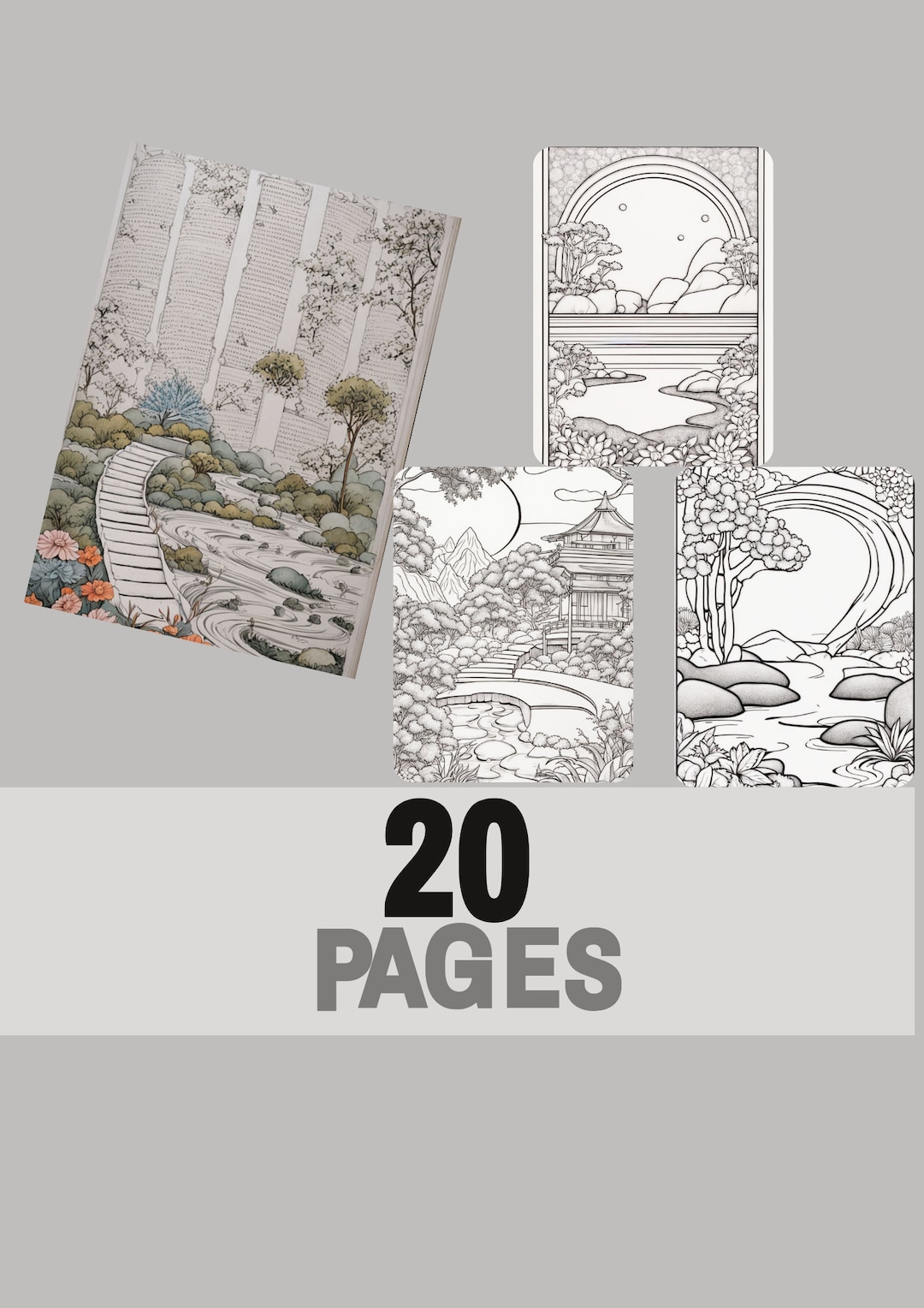 Zen Garden Coloring Book,digital Zen Art, Relaxing Coloring Pages ...