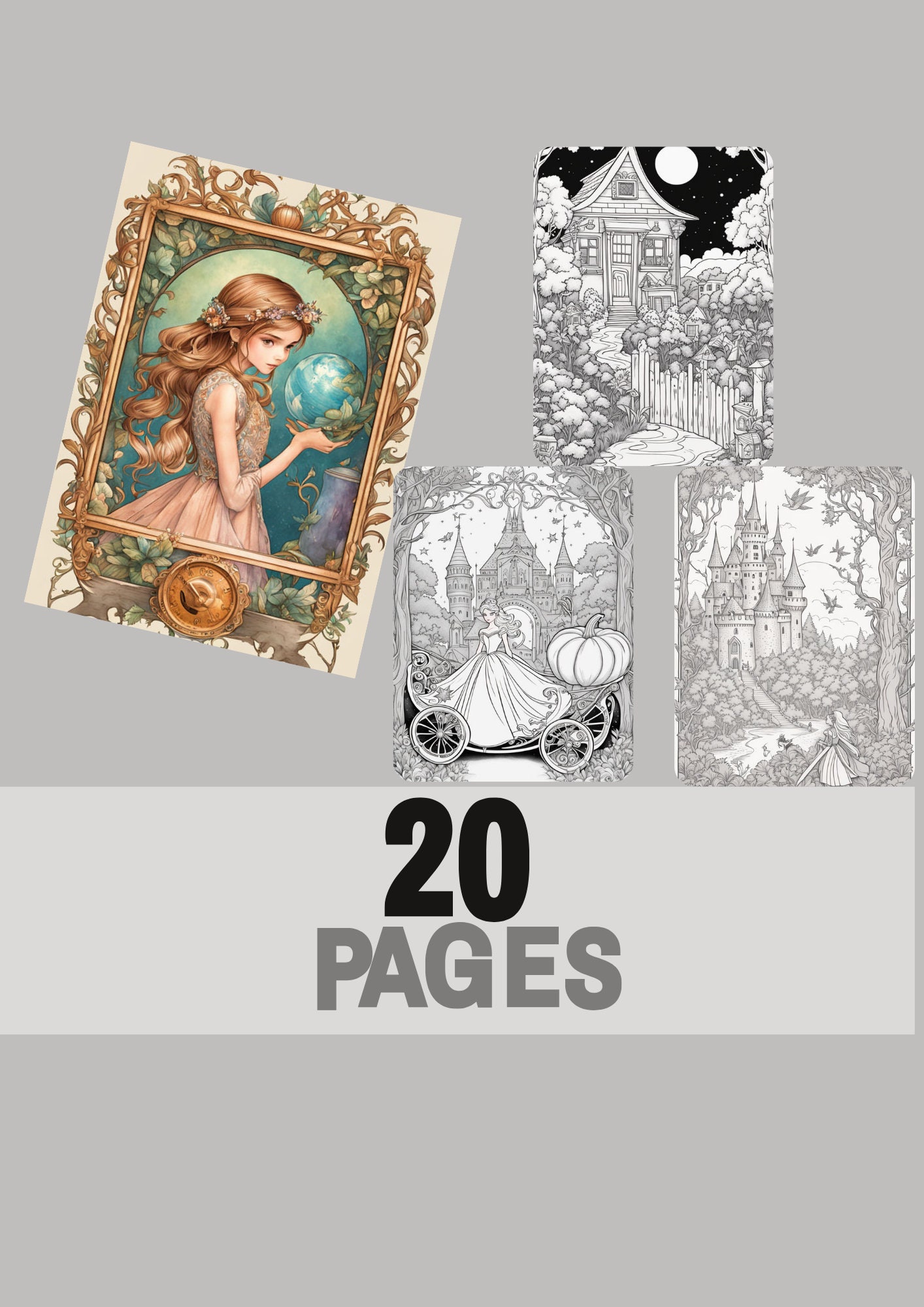 Fairy Tale Coloring Book, Digital Coloring Pages, Fantasy Illustrations ...