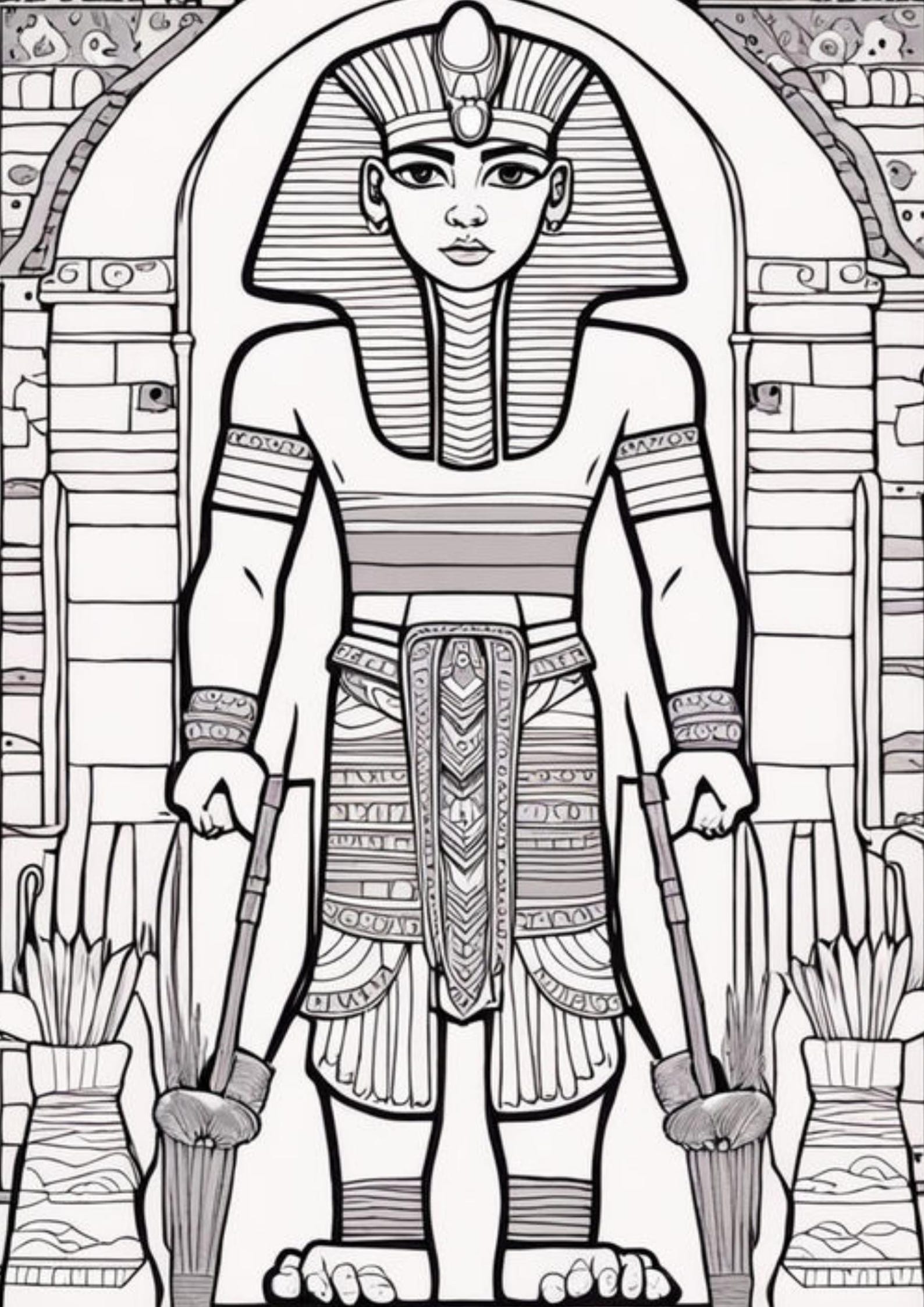 Ancient Egypt Coloring Book, Egyptian Art Coloring, Digital Egyptian ...
