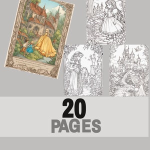 Fairy Tale Coloring Book, Digital Coloring Pages, Magical Illustrations ...