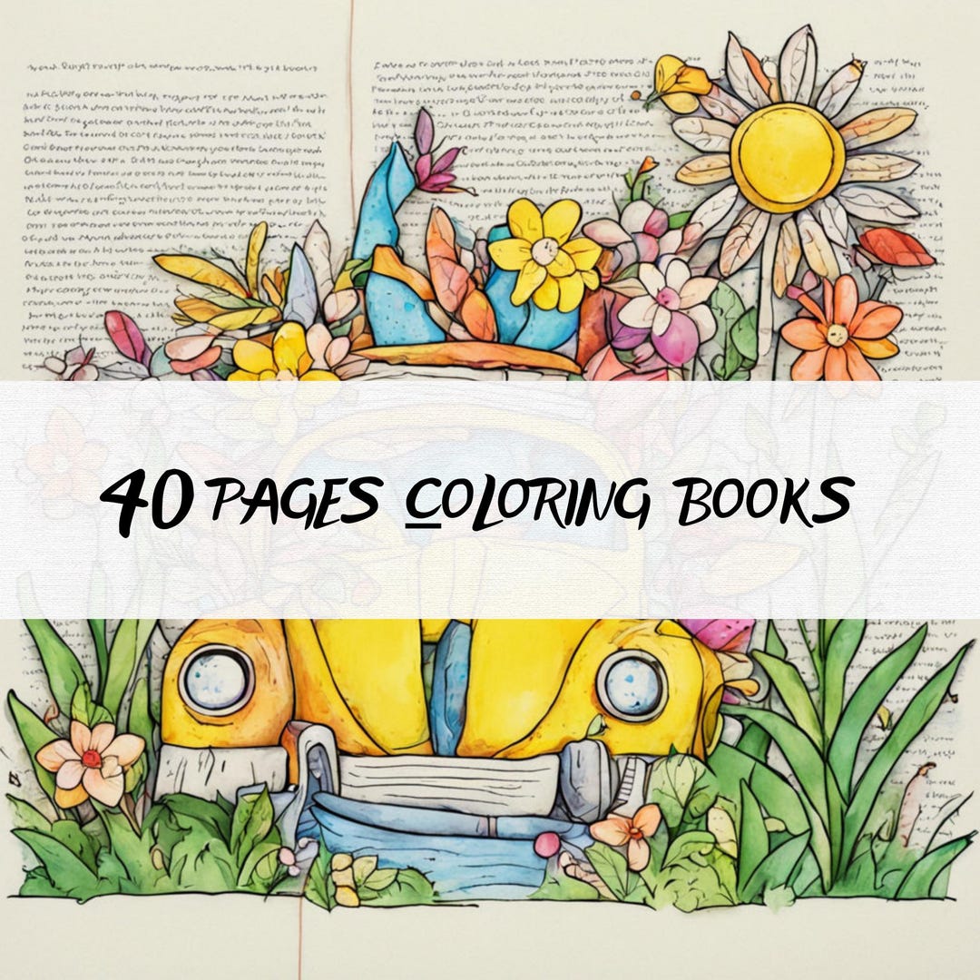 Spring Break Printable Coloring Book, Digital Spring Art, Fun Holiday ...