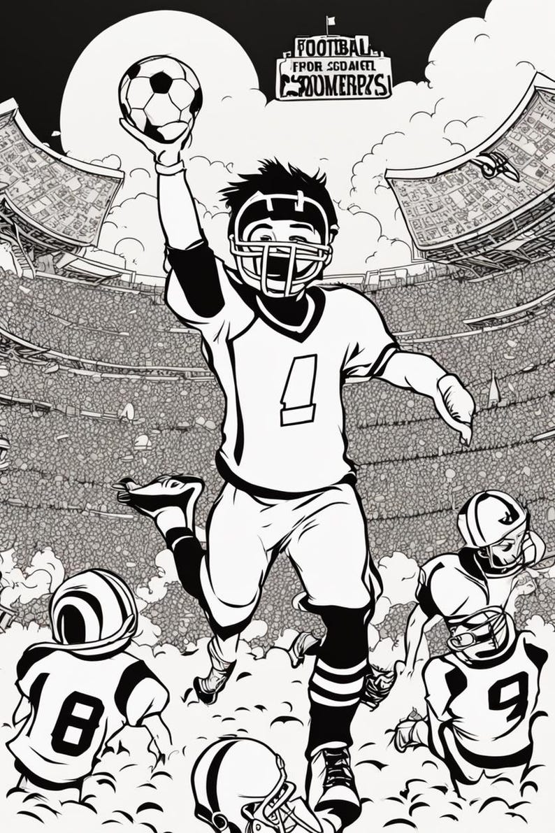 Football Coloring Pages, Soccer Coloring Sheets, Reverse Coloring Book ...