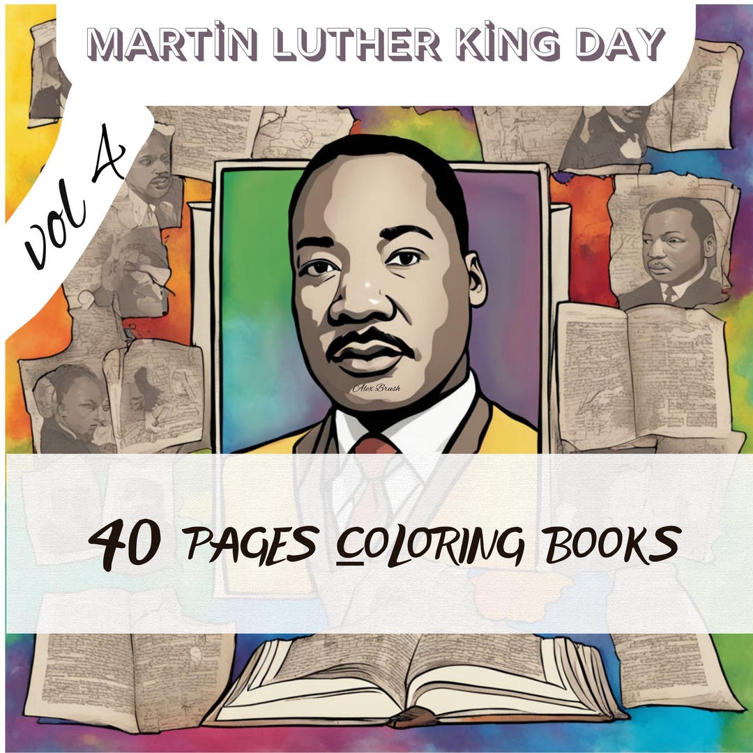 Martin Luther King Jr. Coloring Book,mlk Day Digital Art, Civil Rights ...