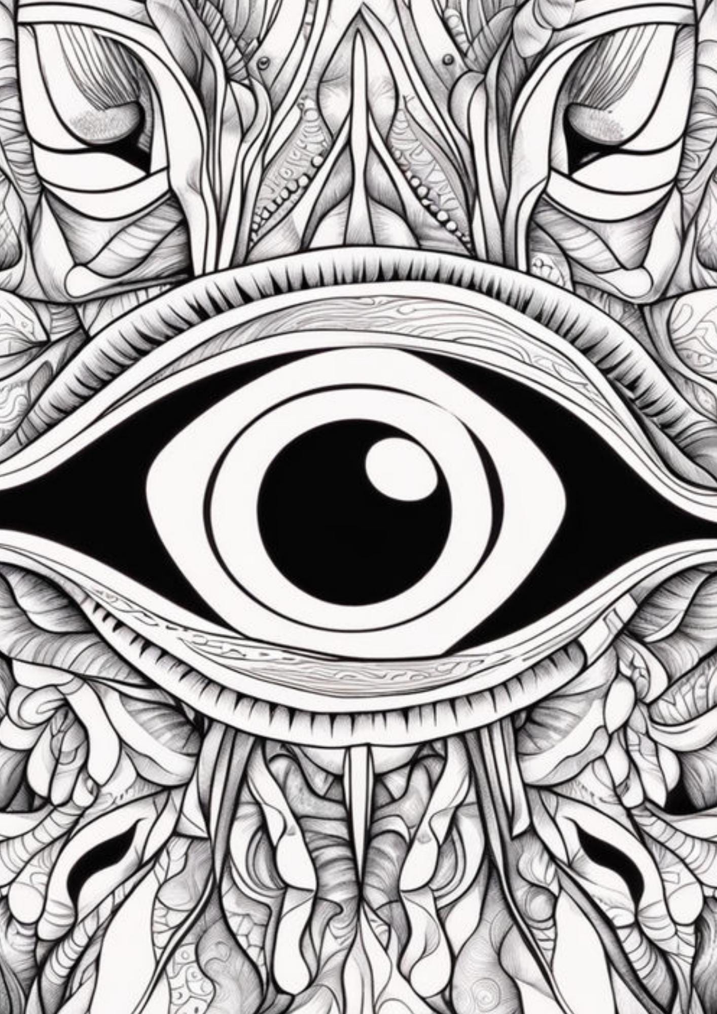 20 Human Eye Coloring Book, Digital Eye Art, Printable Eye Designs, Eye ...
