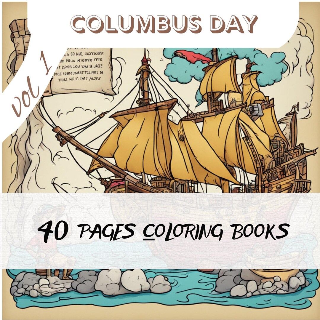 Columbus Day Coloring Pages, Historical Coloring Book, Christopher ...