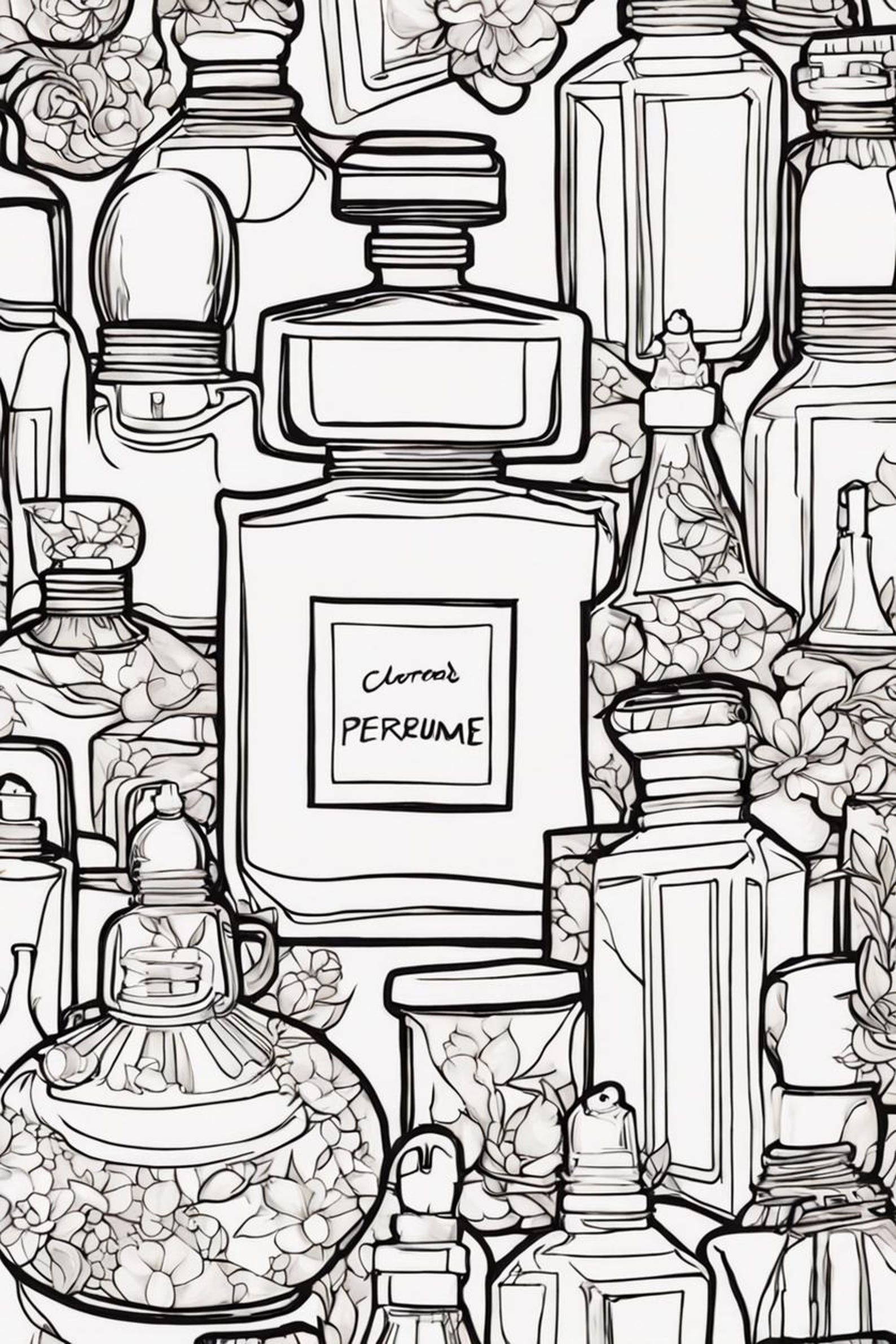 Perfume Bottles Coloring Book, Colorful Perfume Art, Colorful Perfume ...