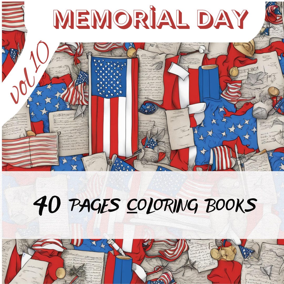 Memorial Day Digital Coloring, Patriotic Coloring Pages, Remembrance ...