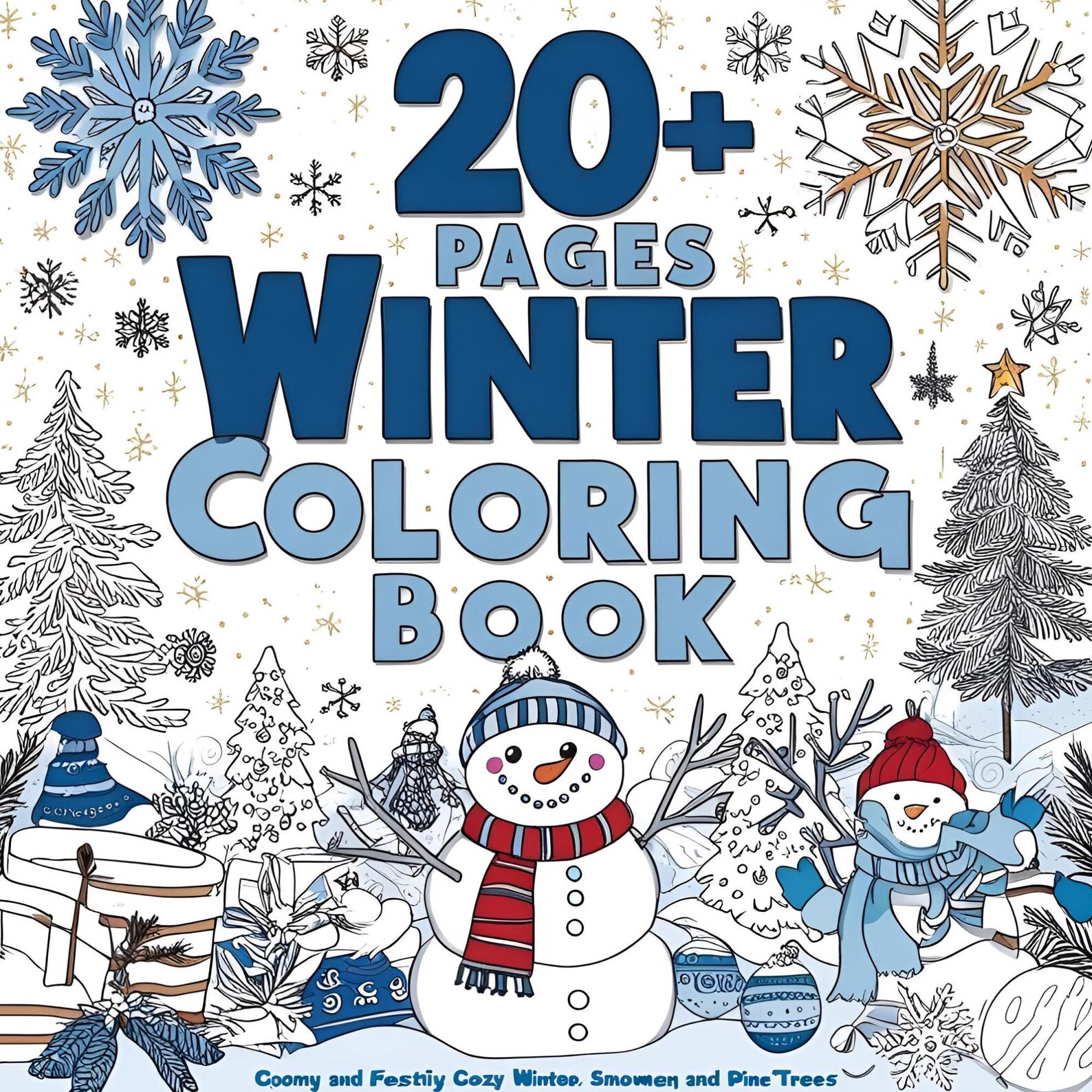 Winter Coloring Book,digital Coloring Pages, Wintertime Illustrations ...