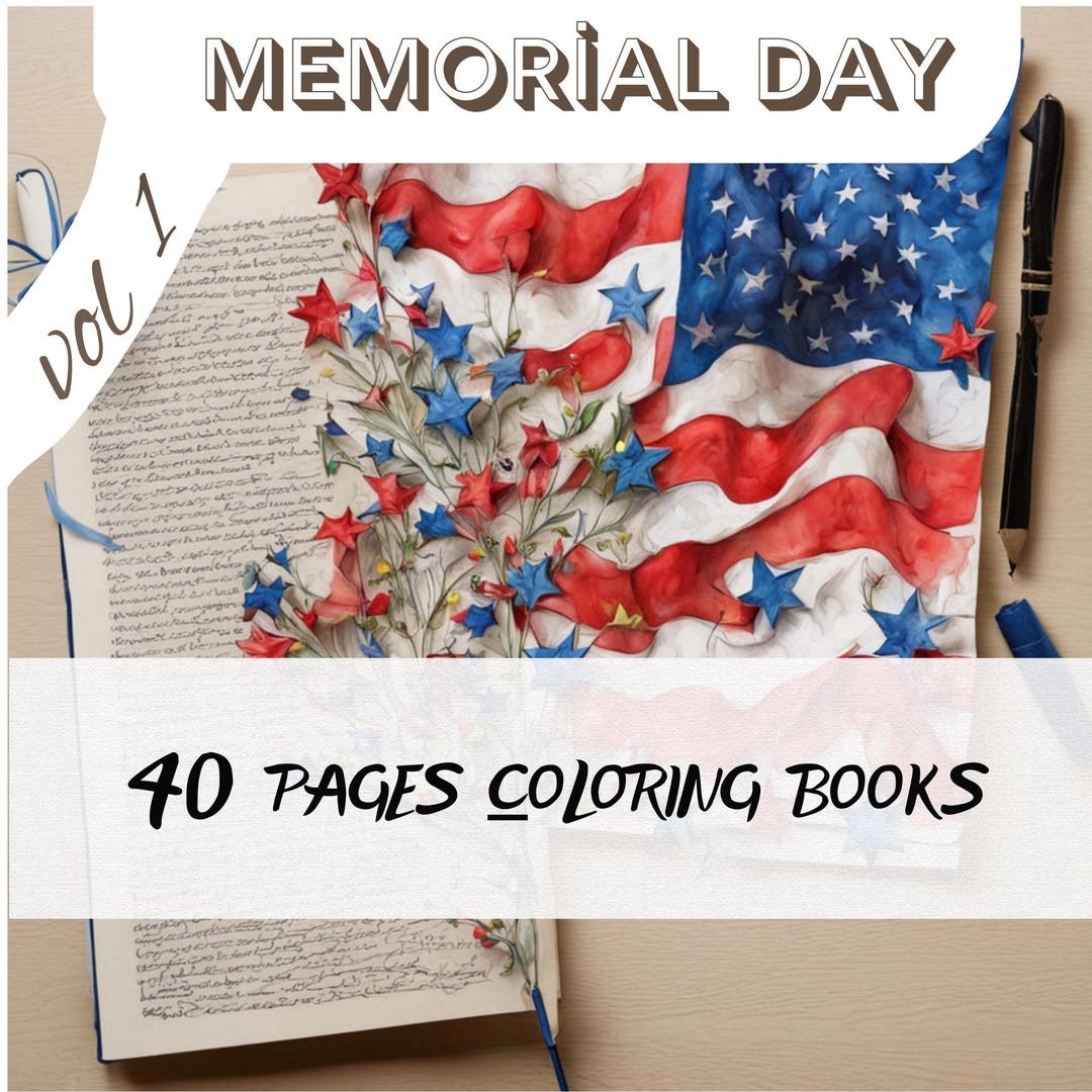 Memorial Day Coloring Book, Patriotic Coloring Pages, Military Heroes ...