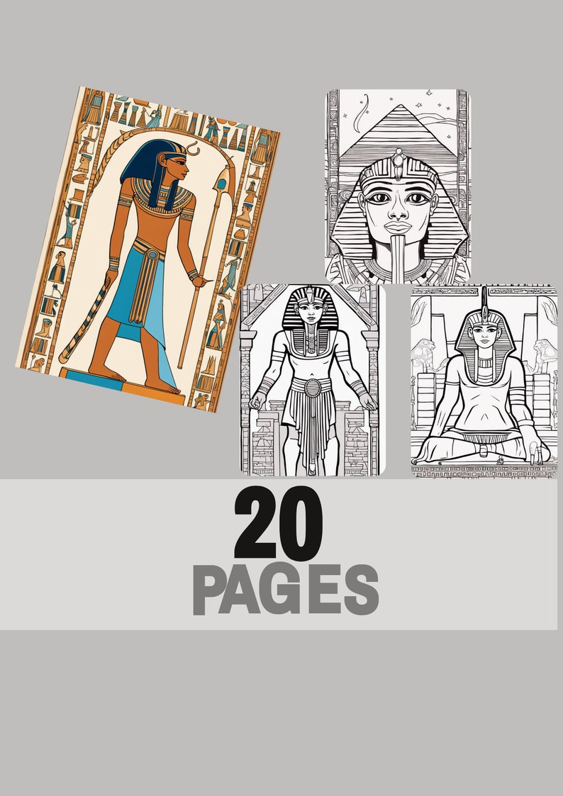 Ancient Egypt Coloring Book, Egyptian Art Coloring, Digital Egyptian ...
