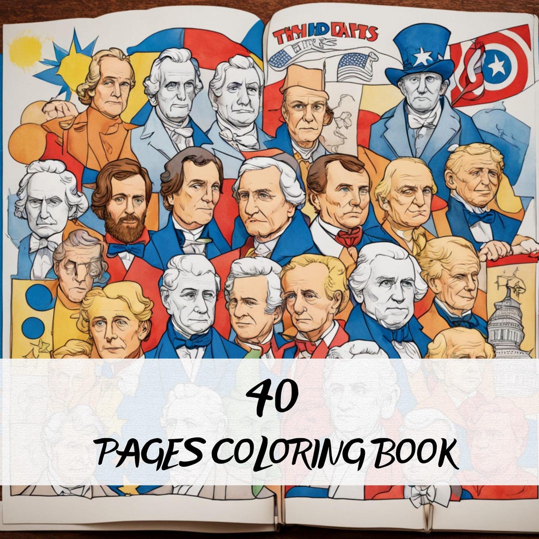 Presidents Day Coloring Book, U.S. History Coloring, Presidential ...