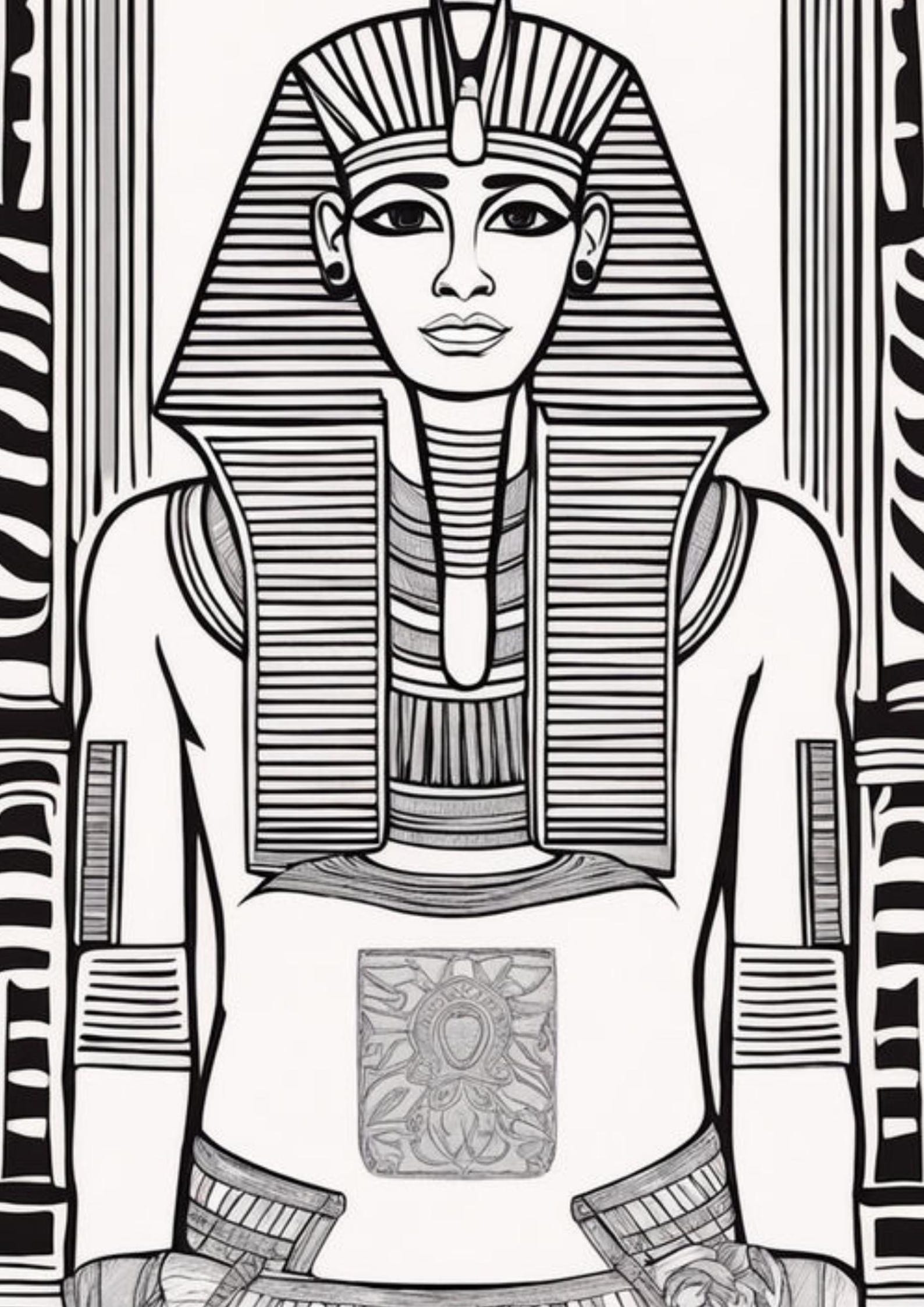 Ancient Egypt Coloring Book, Egyptian Art Coloring, Digital Egyptian ...