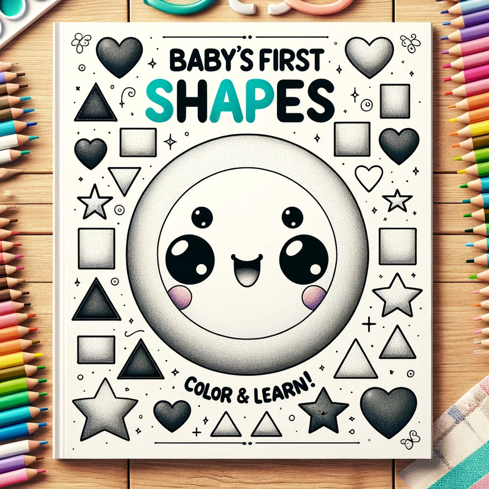 Basic Geometric Shapes Coloring Pages 10 Printable PDF & PNG for Babies ...