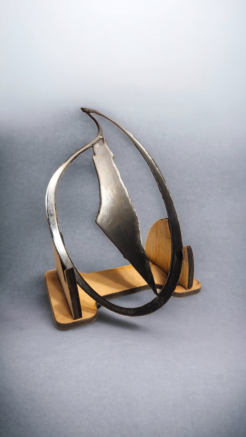 Elevated Tear Drop Palestine Country Map in Black Acrylic and a Wooden ...