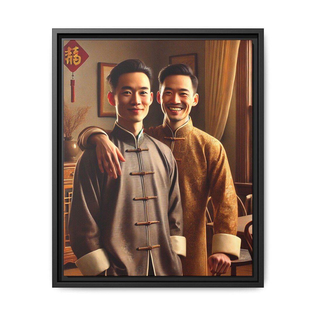 Chinese New Year Art: Queer Couple in Traditional Attire, Grant Wood ...