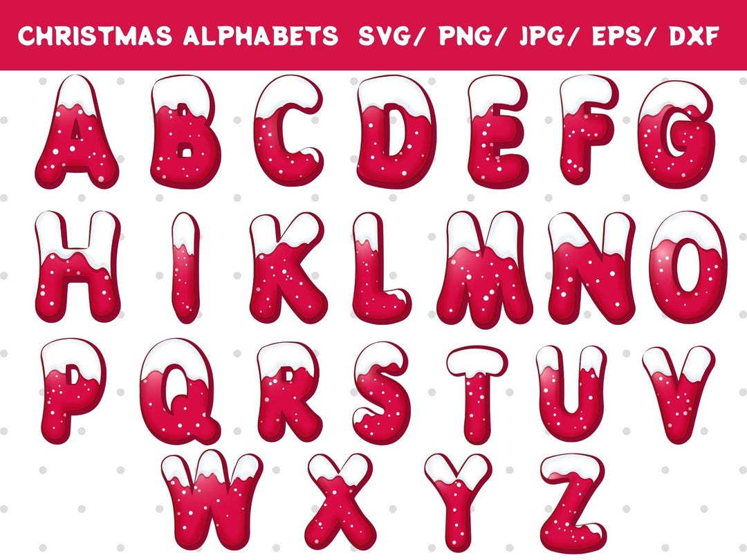 Christmas Alphabet SVG Bundle, A-Z Letters Svg for Cricut, Silhouette ...