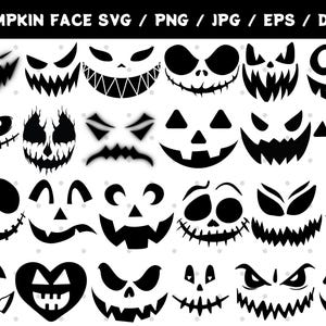 Halloween Pumpkin Face SVG Bundle: Cricut Cut Files (digital Download ...