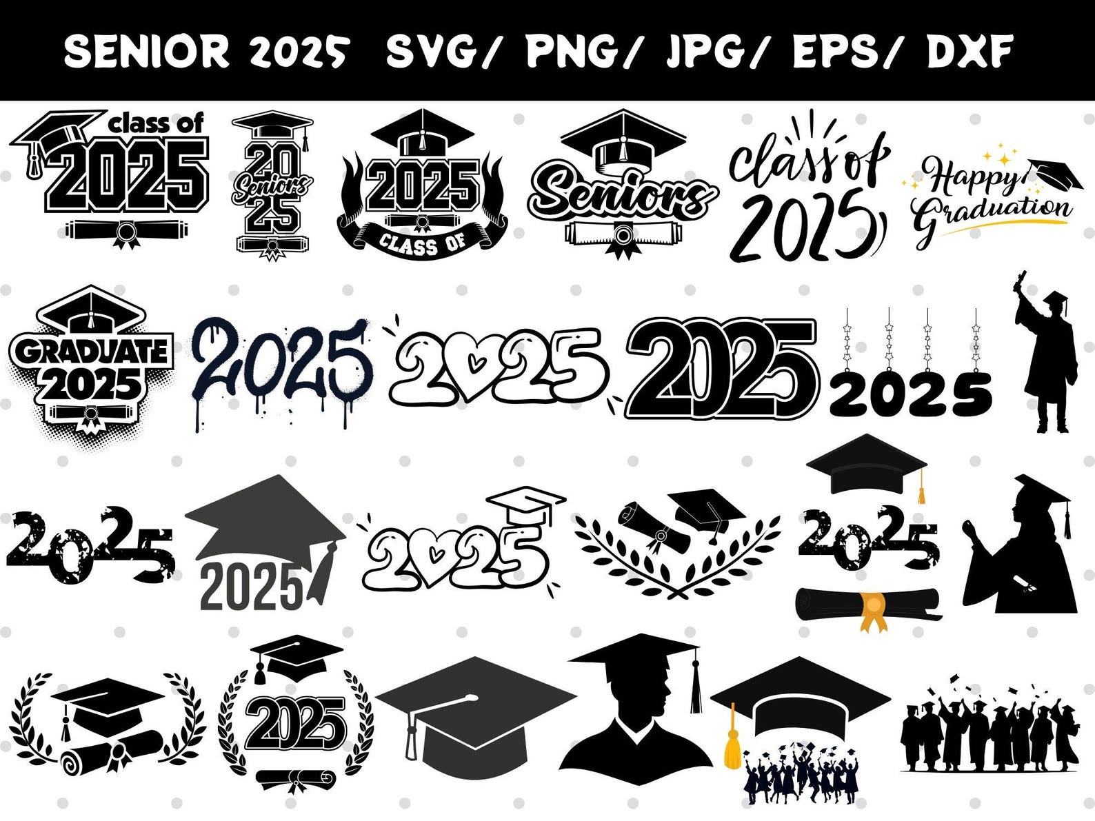 Senior 2025 SVG Bundle: Graduation Shirt Designs (digital Download) - Etsy