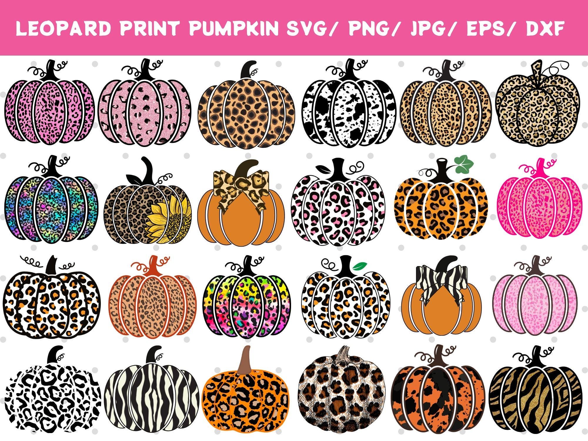 Leopard Print Pumpkin SVG: Fall Thanksgiving Cheetah Designs (digital ...