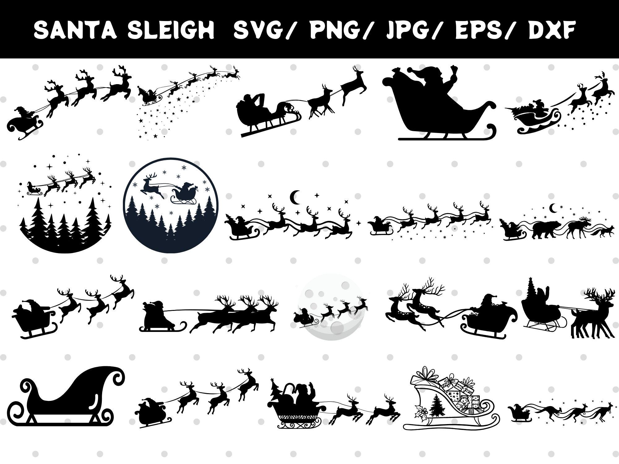 Santa's Sleigh Svg, Christmas Svg, Instant Download, Santa's Sleigh ...