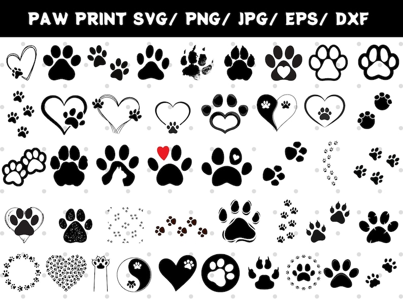Paw Print Svg, Dog Paw SVG, Dog Svg, Paw Svg, Animal Paw Svg, Cat Paw ...